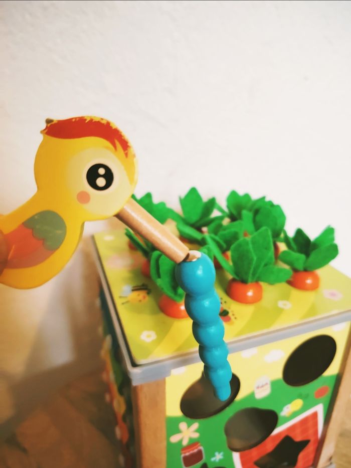 🥕Gros Cube multi activités 6 en 1 formes à encastrer xylophone en bois ...