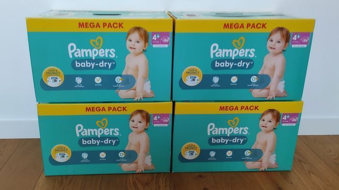 Méga Pack de 344 Couches Pampers Baby-Dry T4+ ( 10-15 kg) à 69.60 euros ...