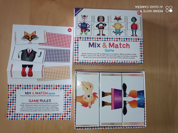 Jeu de cartes Mix and Match game, les animaux : Achat occasion | Jeux ...