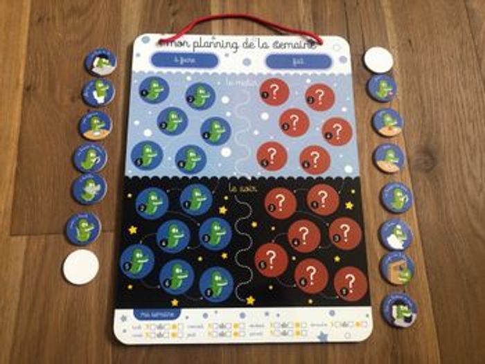 Tableau de routines matin et soir météo semaine enfant en bois et ...