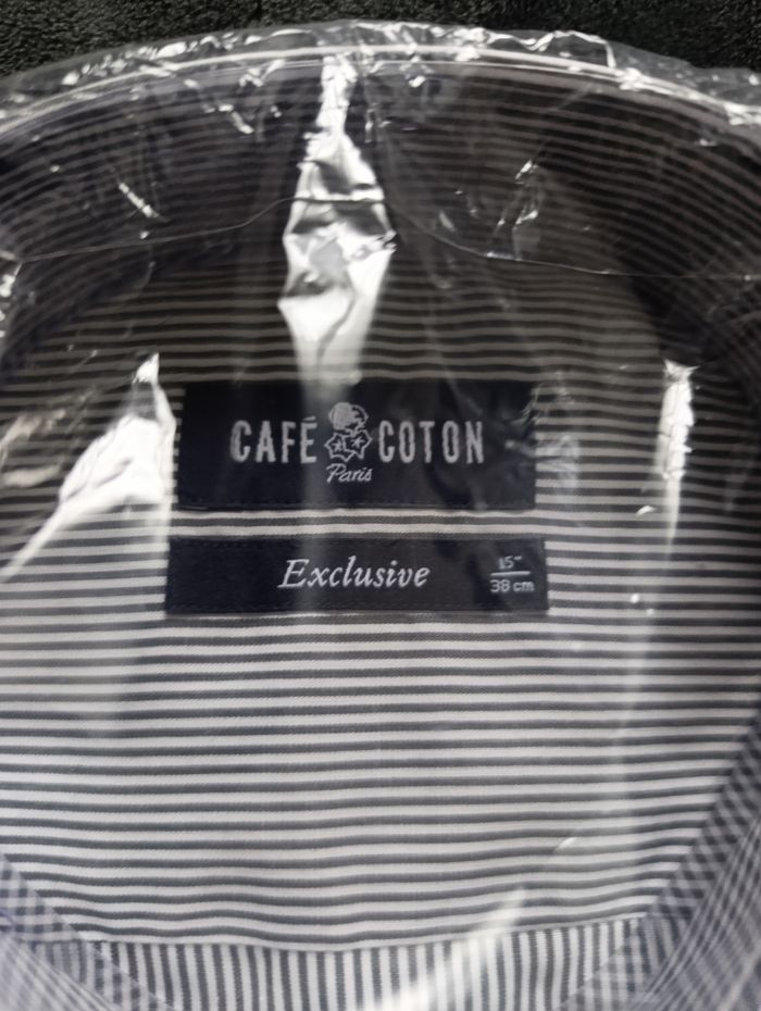 Chemise café coton 38 slim, sous plastique. - Café coton | Beebs