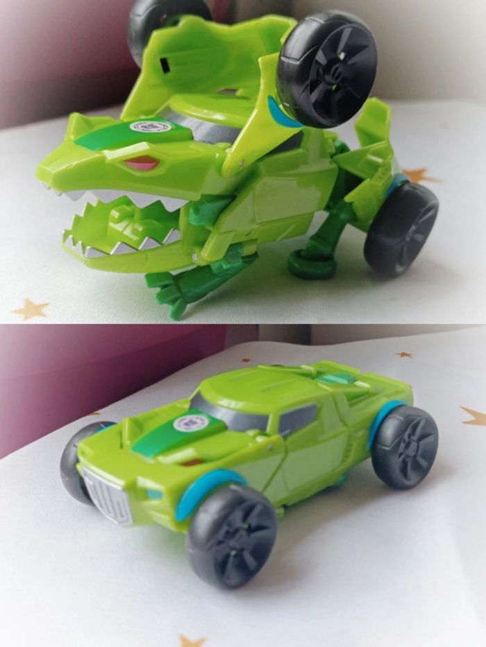 Voiture vert green disguise springload transformable morphin robot ...