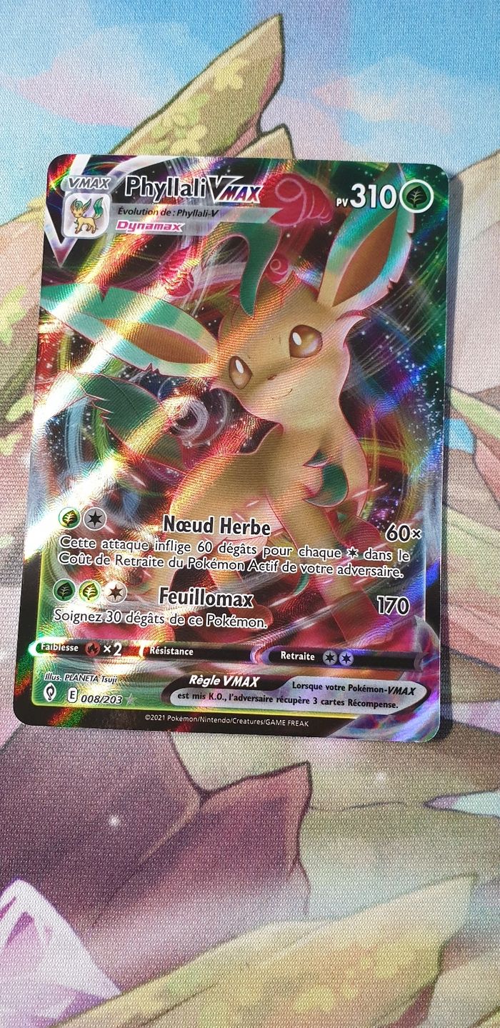 Carte pokémon phylali vmax évolution céleste : Achat occasion | Cartes ...