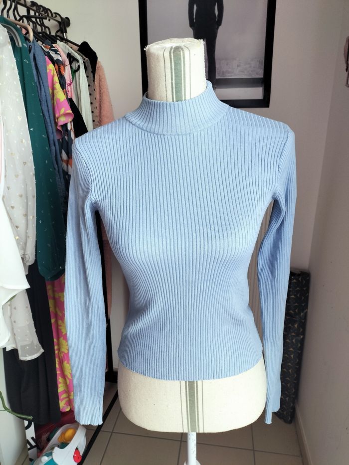 Pull coll roulé bleu clair : Achat occasion | Chemises et blouses (fille) La Halle Bleu 16 ans ...