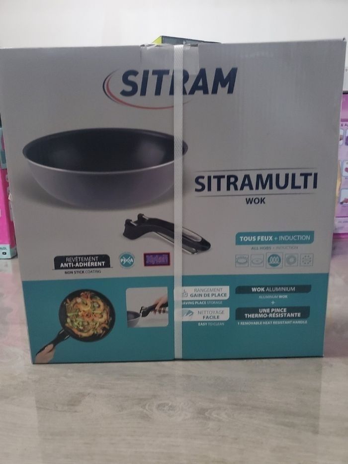 Wok + Poignée amovible SITRAM Tout Feux et Induction. - SITRAM | Beebs