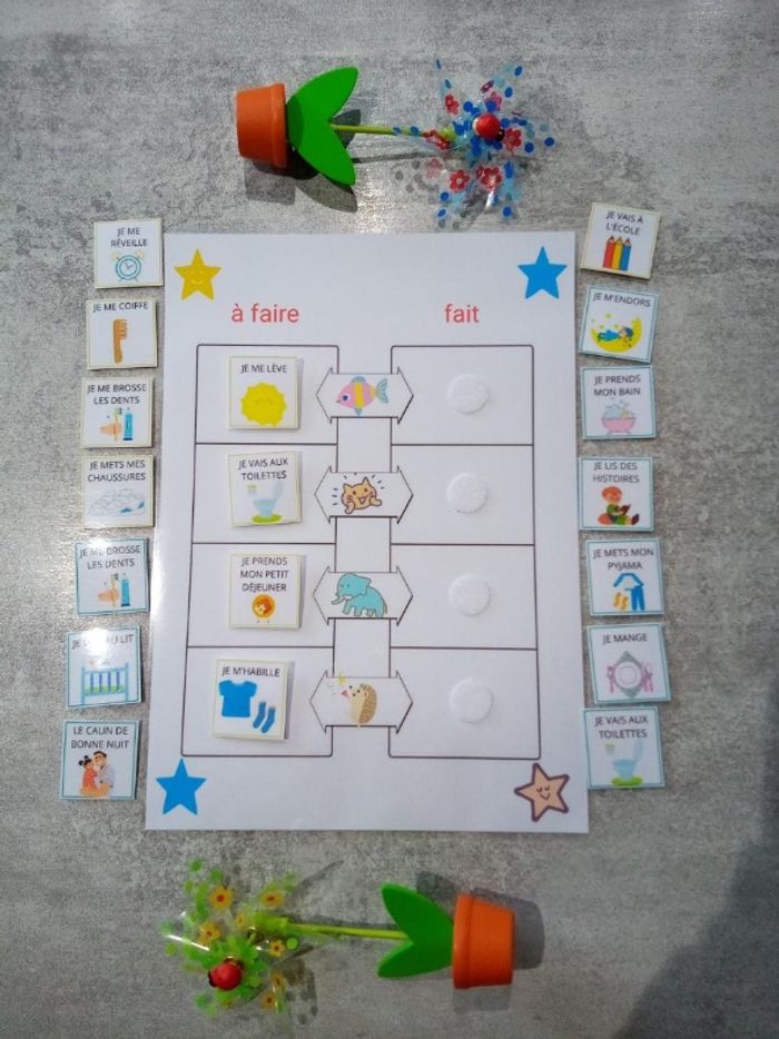 Routine liste tâche à faire pictogrammes : Achat occasion | Apprendre à ...