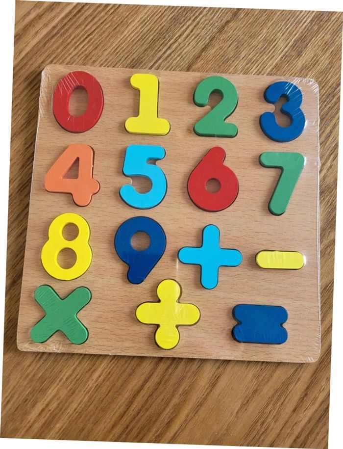 Puzzle en Bois Montessori Chiffres Jeu Educatif Apprendre les Chiffres ...