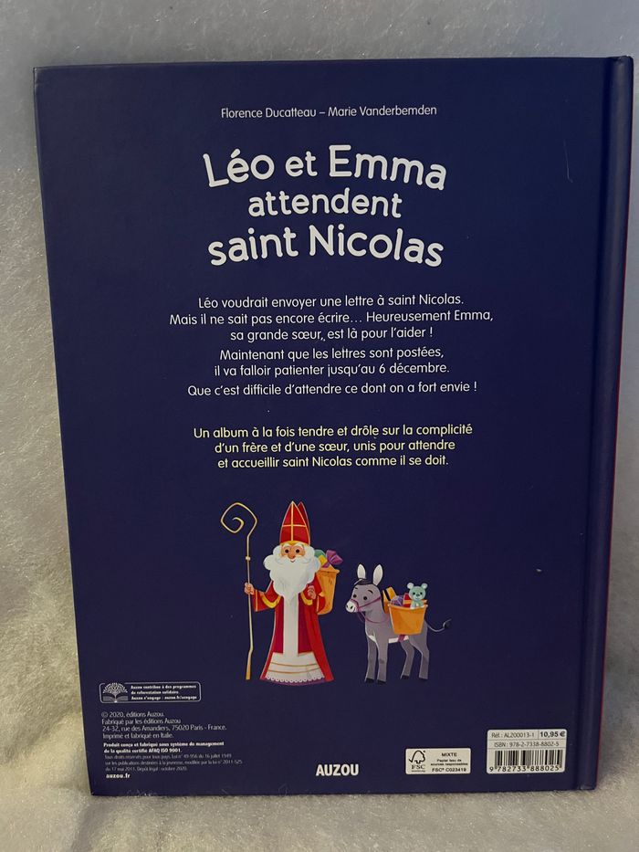 Livre Léo et Emma attendent Saint Nicolas edition Auzou Neuf ! | Beebs