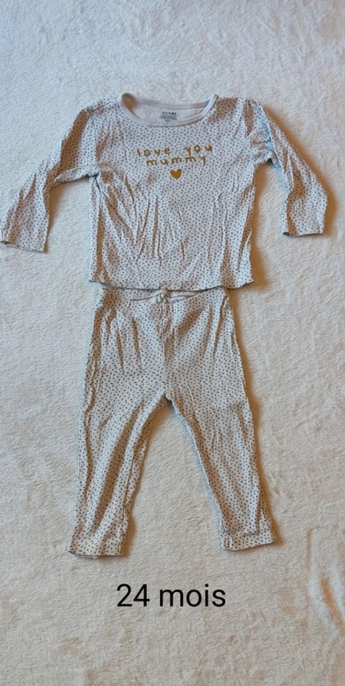 Pyjama Love you Mummy 24 mois - Kiabi - 24 mois | Beebs