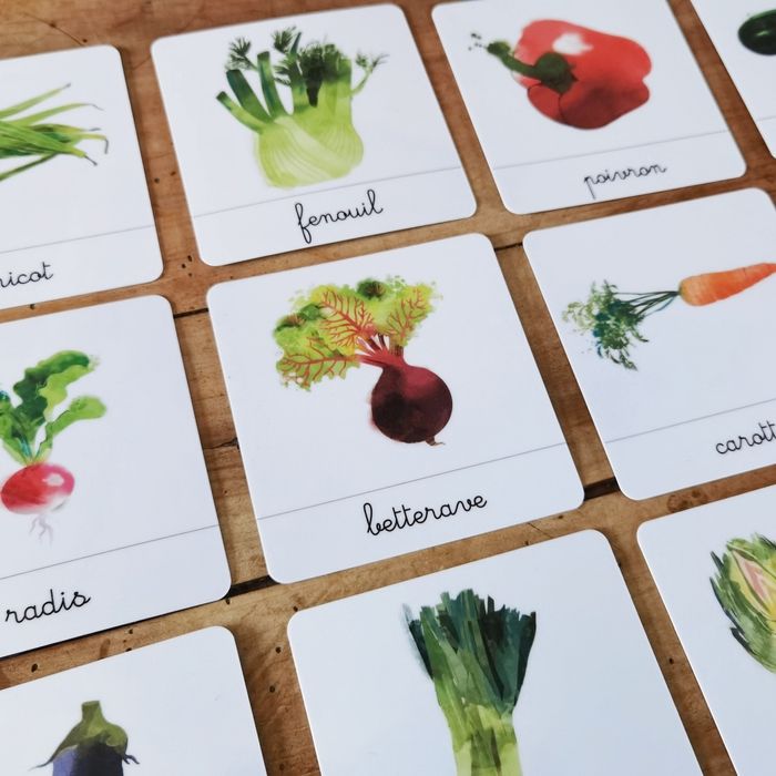 Les légumes cartes d'apprentissage montessori - Fait main avec ♥︎ | Beebs